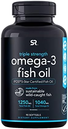 Sports Research, Omega-3,triple Strength, 1250 Mg, Made with ALASKAOMEGA, with Triglyceride EPA ...