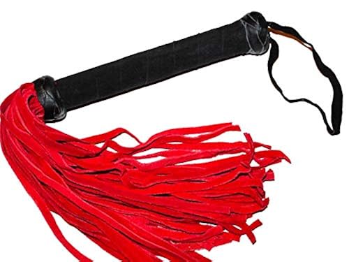 Premium Suede Flogger for Horse Training Crop Whip (18 Soft Suede Tails ...