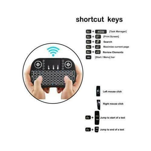 Wireless Mini Keyboard Remote Control Touchpad Mouse Combo Controller With Rgb Backlit For