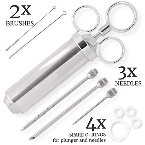 Meat Injector Kit, 304 Stainless Steel Marinade Meat Injector Syringe ...