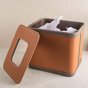 SPREAD SPAIN® Leatherite Square-Shaped Openable Dustbin & Trash Can For ...