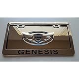 Amazon.com: Hyundai Genesis Chrome License Plate Frame with Caps ...