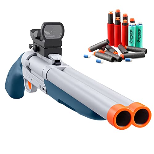 Safe Toy Double Barrel Gun for Boy with Ejecting Shell Soft Bullets ...
