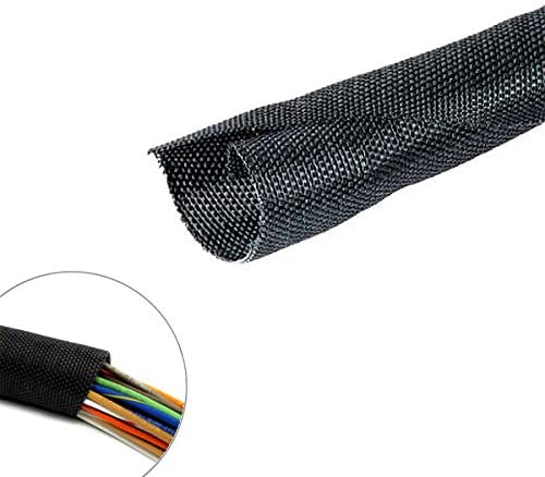 MGI SpeedWare Split-Sleeve Wire Loom, Woven Mesh Fabric Cover - 25 feet ...