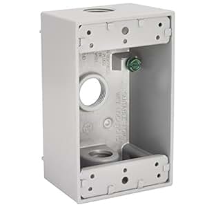 Hubbell-Bell 5324-1 2-Inch Deep 1-Gang 3 Outlet Weatherproof Box 18.3 ...