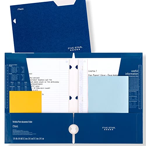 Five Star 4-Pocket Folder, 6 Pack, Paper Folders, Fits 3-Ring Binders ...