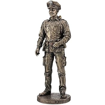 Amazon.com: Bronze Plated Police Officer Statue Cop Trooper: Home & Kitchen