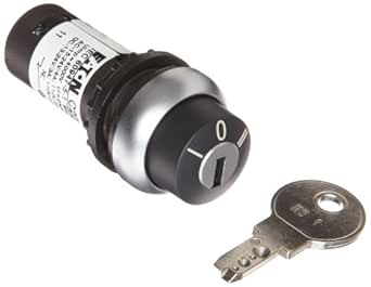 Eaton C22-WRS3-MS1-K02 Key Operated Selector Switch, 3 Positions, Maintained Operation, Silver ...