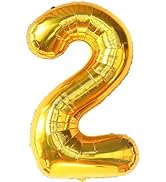 Amazon.com: Giant, 40 Inch Gold 38 Balloon Numbers - 38 Balloons ...