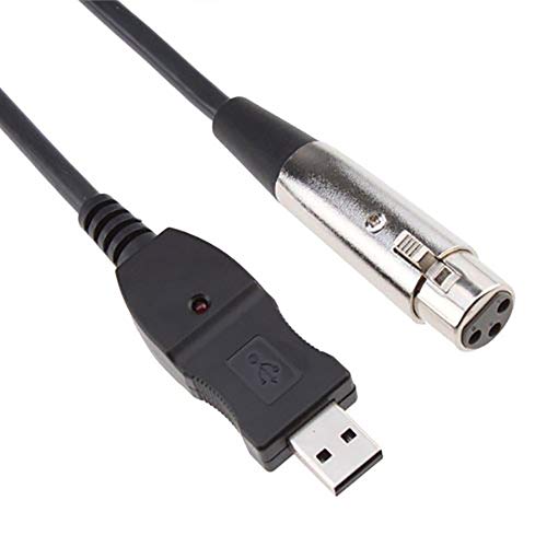 AGPtek USB Microphone Cable XLR female to USB Male 3 meters (9.8 ft ...