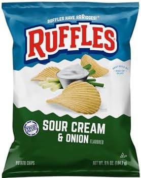 Ruffles Sour Cream & Onion Chips Ridges Potato Chips with Classic ...