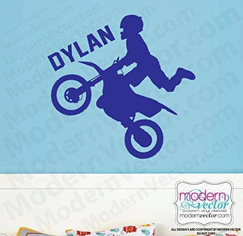Amazon.com: Personalized Motorcycle Dirt Bike Name Vinyl Wall Decal ...