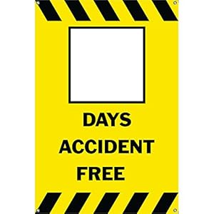 Amazon.com : BLANK DAYS ACCIDENT FREE Banner Sign 3ftX2ft Yellow w ...