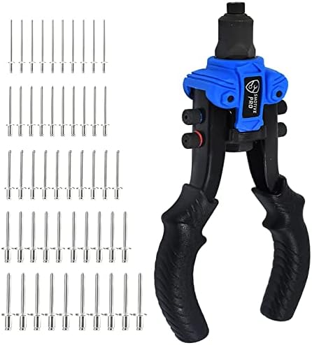 SMOTIVEPRO 5-In-1 Hand Rivet Gun Set, 10-Inch Pop Rivet Gun Heavy Duty ...