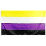 Amazon.com : AES Non-Binary Flag 3x5 ft NB Pride Genderqueer GQ Banner Sign Gender Identity ...