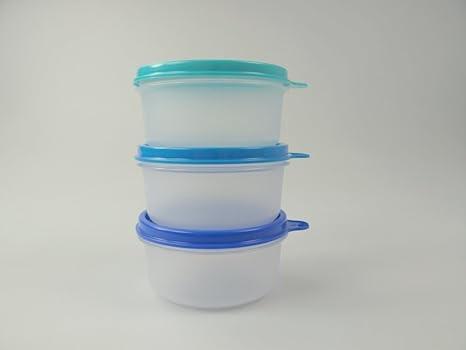 TUPPERWARE Ramequins frigo (3) 200ml bleu turquoise petit bols 6730 ...