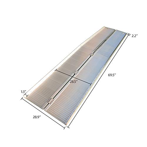 Olymstore 10 ft Portable Aluminum Folding Ramp for Wheelchair Scooters ...