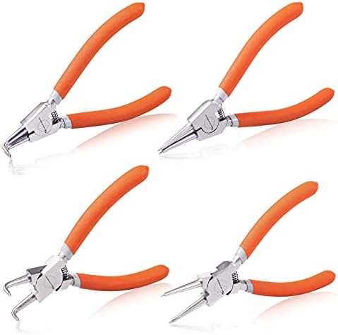 SPEEDWOX 4 Pcs Snap Ring Pliers Set, 6-Inch Internal External Circlip ...