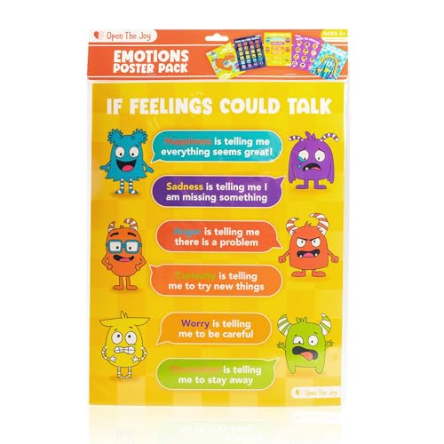 Mua Open The Joy Emotions Poster Pack – Feelings Chart & Emotion ...