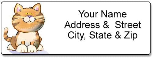 Amazon.com : Cat Address Label - Customized Return Address Label - 90 ...