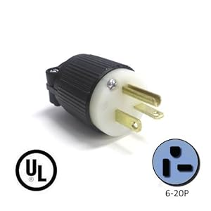 6-20P Plug - NEMA Straight Blade 20 Amp, 250V Power Cord Plug ...