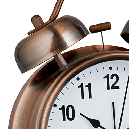Bernhard Products Analog Alarm Clock Twin Bell Retro Copper Metal 4 ...