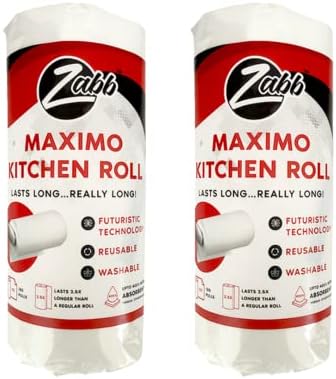 Zabb Maximo Kitchen Roll - Lasts 2.5 times Longer than regular sheets (150 Sheets Per Roll ...