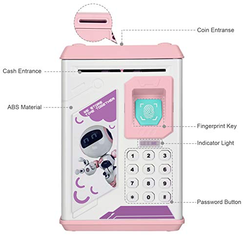 Lefree Mini ATM Electronic Coin Bank,Smart Electronic Piggy Bank, Safe ...