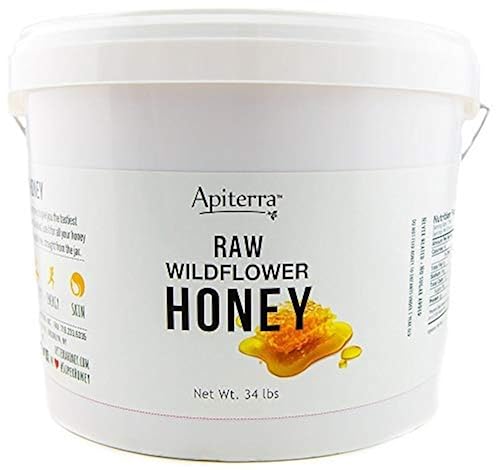 Apiterra - Raw Honey Bulk 34 lbs Bucket Unfiltered Unpasteurized 100% ...