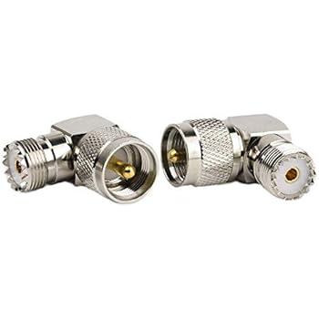 Amazon.com: 2pcs UHF Male PL259 to Female SO239 RF Coaxial Adapter, UHF 90°Right Angle Connector ...