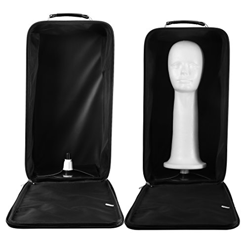 Extra Large Wig Travel Box with Top Handle, Shoulder Strap & Double ...