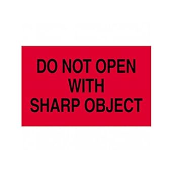 Amazon.com: Box Packaging "Do Not Open with Sharp Object" Labels, 3" x ...
