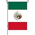 Amazon.com : Mexican Flag Small Mini Mexico Garden Flags 12x18 Double ...