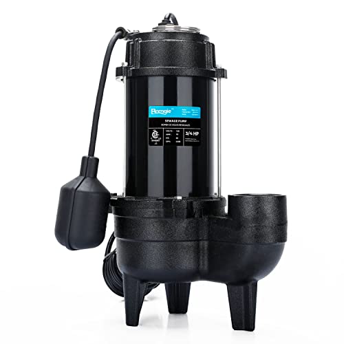 BOMGIE 3/4 HP Sewage/Effluent Grinder Pump, 6400 GPH Submersible ...