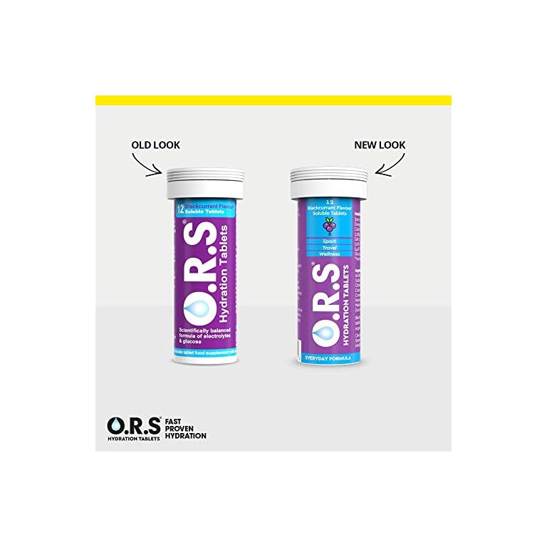 O.R.S Hydration Tablets with Electrolytes, Vegan, Gluten and Lactose ...