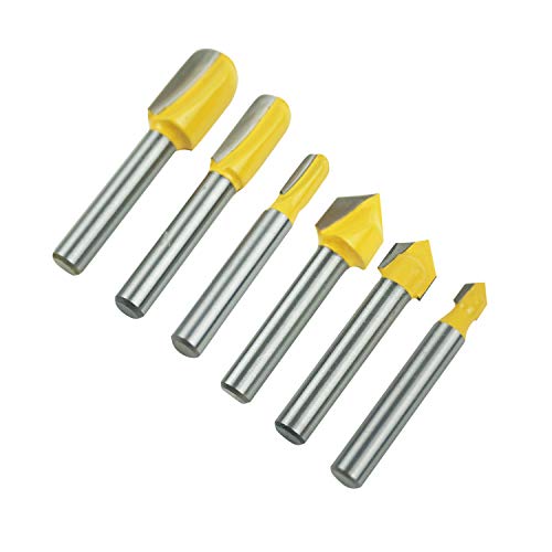 Proshopping 1/4 Inch Shank 90 Degree V Groove Router Bit and Round Nose ...
