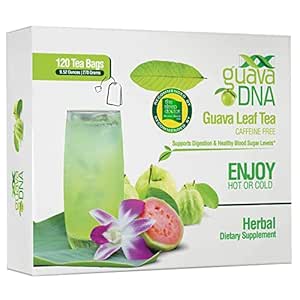 Amazon.com : GuavaDNA Guava Leaf Tea 120 Individually Wrapped Teabags ...
