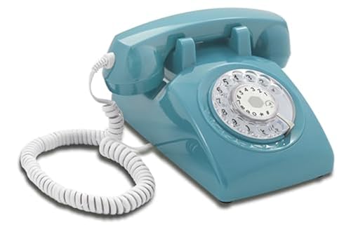 Azure Rotary Retro Phone with Classic Italian Telecom Rotary Dial Inlay ...