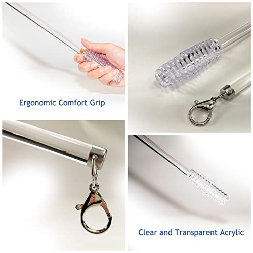 OooWow 36 inch Acrylic Curtain Pull Wand (4 Pack) - Clear Curtain Pull ...