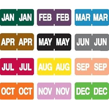 Amazon.com : Smead ETS Color-Coded Month Labels, Jan-Dec, Assorted ...