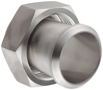 Dixon 17MP-14-G200 Stainless Steel 304 Sanitary Fitting, Plain Bevel Seat Adapter with Hex Nut ...