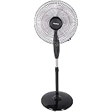 16-Inch Stand Fan With 5-Leaf Blades, 3-Speed Control, Oscillation ...