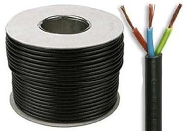 10 Meters of Black 2.5mm 24 Amp 3183Y 3 Core Flexible Cable: Amazon.co ...