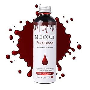 Amazon.com : MEICOLY Fake Blood 6.76Oz/200ML, Squirt Blood for ...