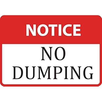 Amazon.com : Notice No Dumping Sign - Large Garbage Warning Signs ...