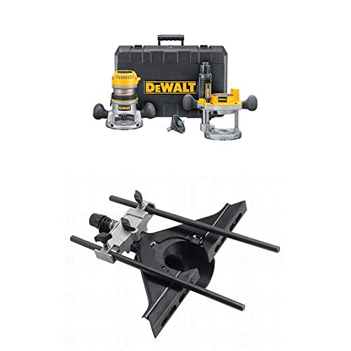 DEWALT DW616PK 1-3/4 Horsepower Fixed Base Plunge Router Combo Kit with ...
