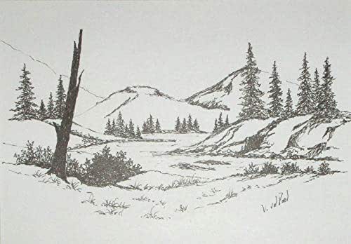 Amazon.com: River Scene Pen & Ink Drawing: Handmade