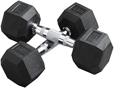 KICODE Dumbbell Set of 2, Hex Dumbbell Free Weights PVC Coated Solid ...