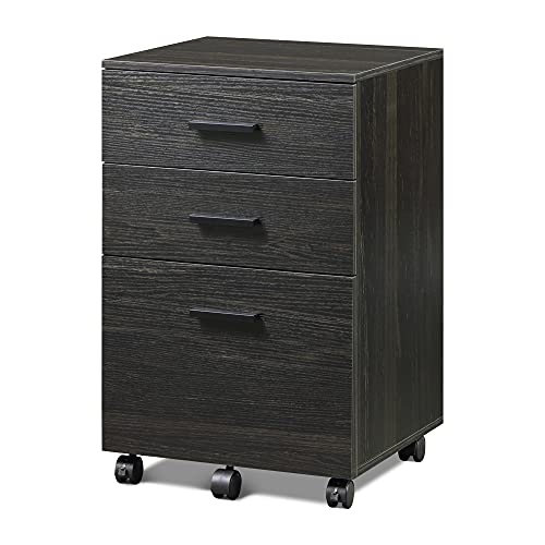 DEVAISE 3 Drawer Wood Mobile File Cabinet, Rolling Filing Cabinet for ...