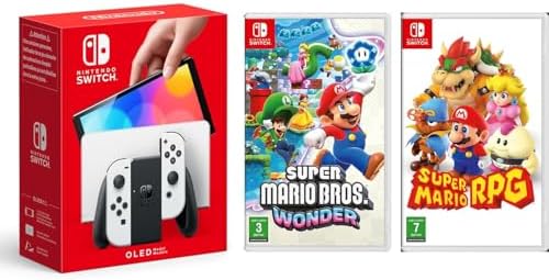 Nintendo SWITCH OLED White (KSA Version) + Super Mario Bros. Wonder ...